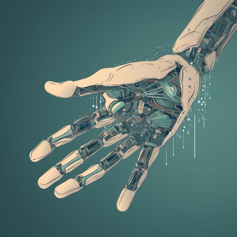 Cybernetic hands stock illustration. Illustration of cyber - 277880414