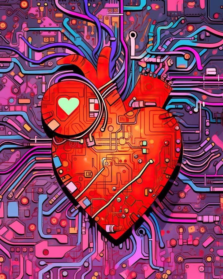 Cybernetic Heart with Interwoven Circuitry, Integration of Technology ...