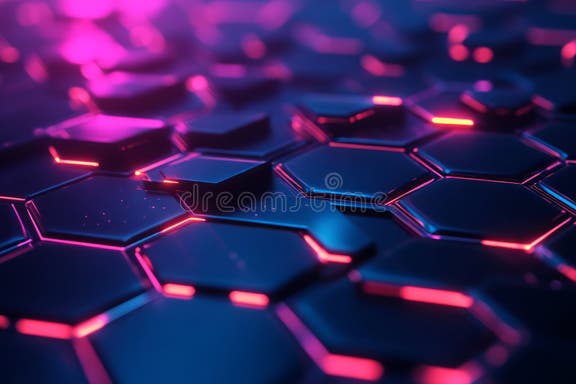 A Cybernetic Honeycomb 3D Background Where Hexagonal Cells Function As ...