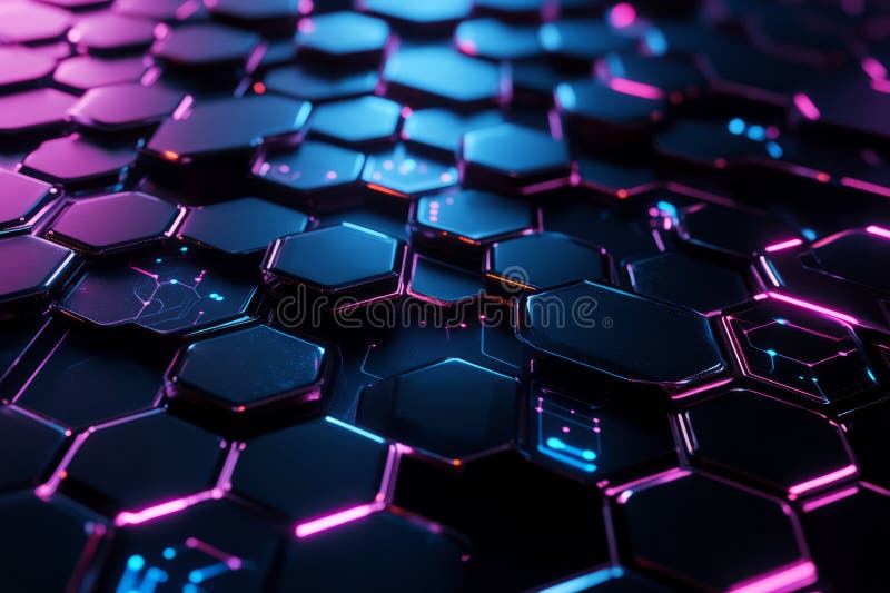 A Cybernetic Honeycomb 3D Background Where Hexagonal Cells Function As ...