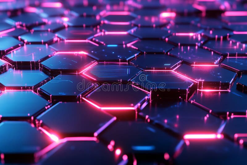 A Cybernetic Honeycomb 3D Background Where Hexagonal Cells Function As ...