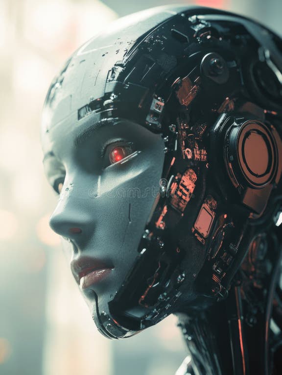 Cybernetic Humanoid Robot stock image. Image of generated - 385777257