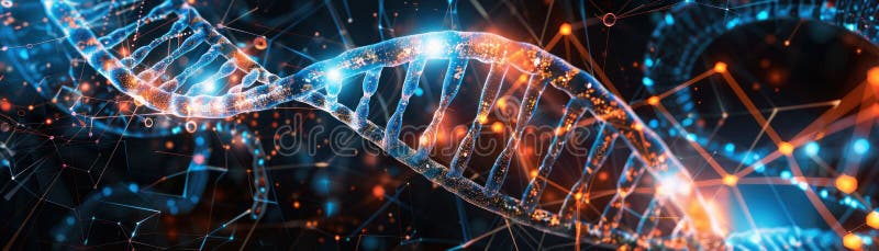 Cybernetic Illustration DNA and Sync Wave in Harmony Showcasing ...