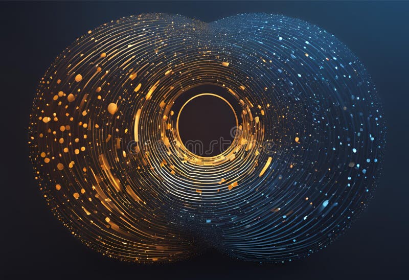 Cybernetic Infinity: Futuristic Data Circles Stock Illustration ...