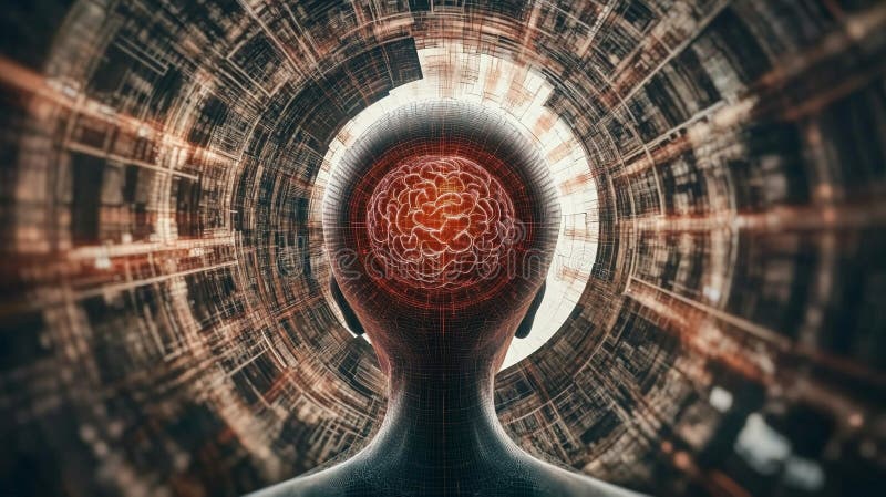 Futuristic Human Mind Digital Concept. Generated AI Stock Illustration ...