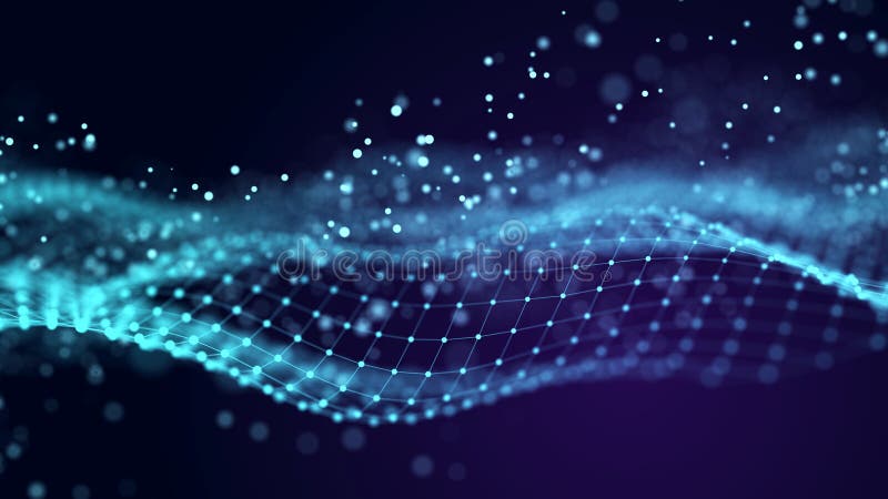 Cybernetic Network Connection Flow. Big Data Visualization. 3d ...