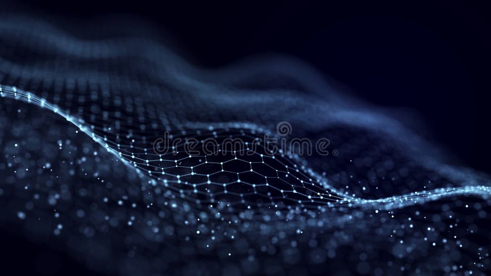 Cybernetic Network Connection Flow. Big Data Visualization. 3d ...