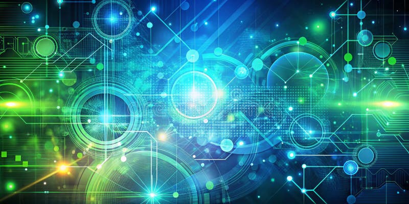 Cybernetic Network a Digital Canvas of Interconnected Circles and ...