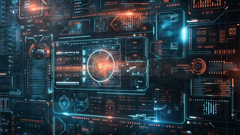 Cybernetic Patterns Resembling Futuristic Interfaces and Digital ...