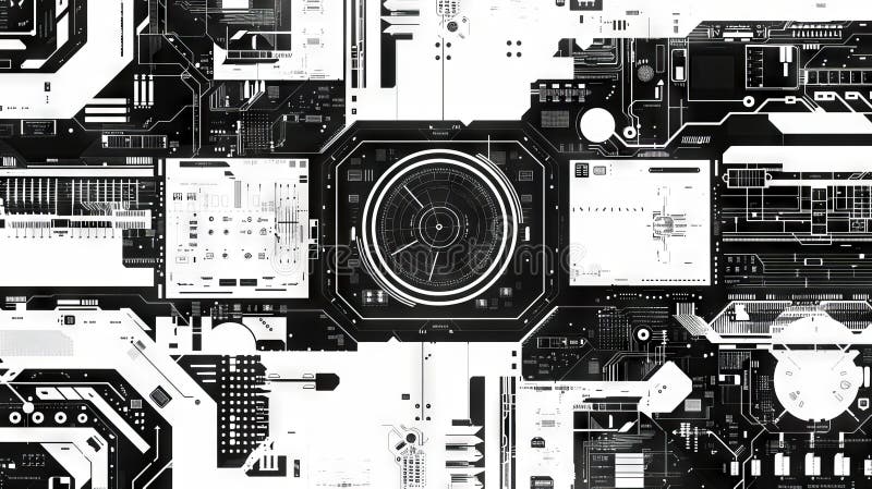 Cybernetic Patterns Resembling Futuristic Interfaces and Digital ...
