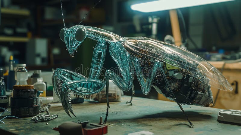 A Cybernetic Praying Mantis in a High-tech Environment with a ...