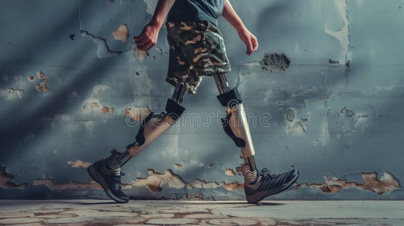 Cybernetic Prosthetic Leg Against a Wall – Image of Modern Bionic Leg ...