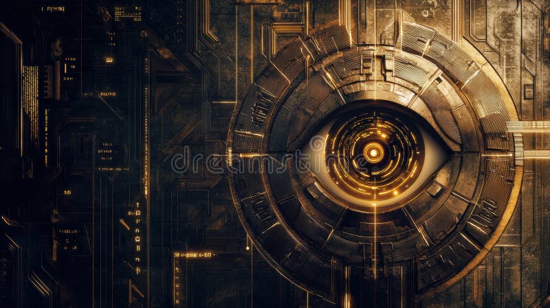 Cybernetic Shield Design with Robotic Eye Symbolizing Artificial ...