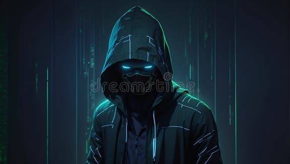 Cybernetic Shroud: Veiled in Code. Generative AI Stock Illustration ...