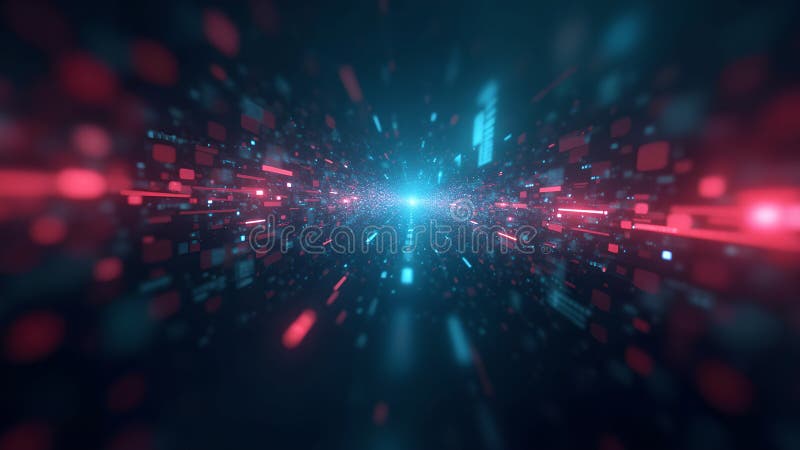 Cybernetic Stream, Digital Data Highway Design Stock Illustration ...