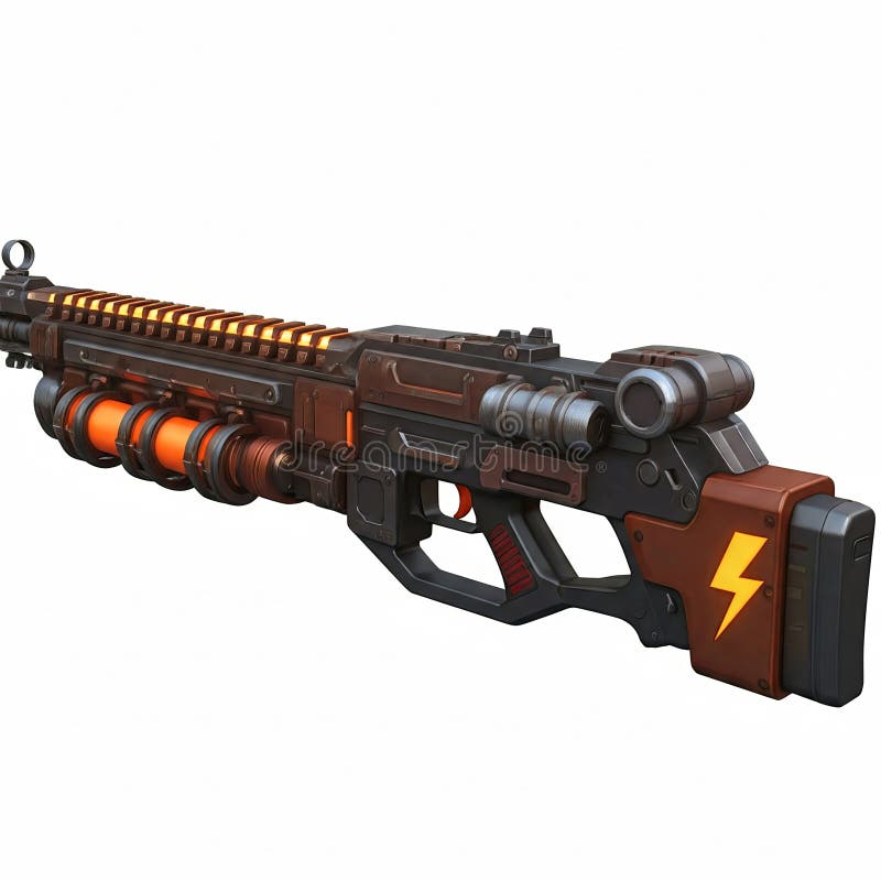 Electromagnetic Rail Rifle stock illustration. Illustration of tactical ...