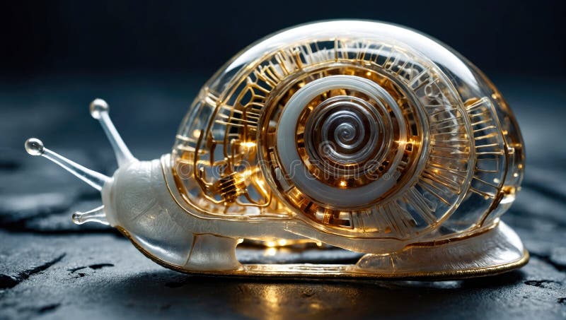 Cybernetic Transparent Snail with Lights and Electrical Terminations ...