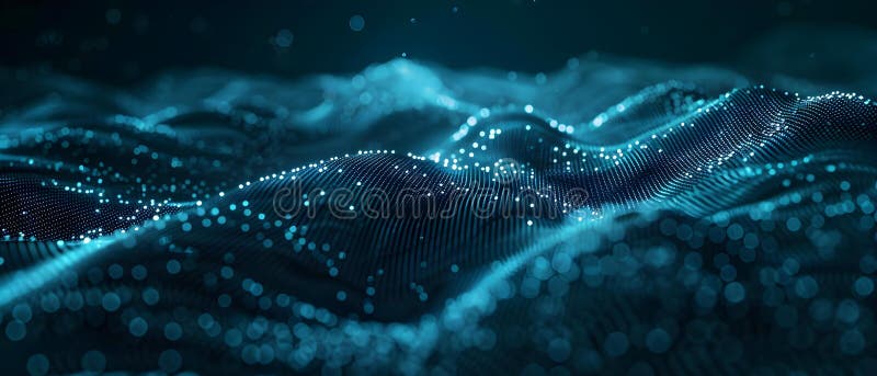 Cybernetic Waves: Digital Network Encryption Ocean. Concept ...