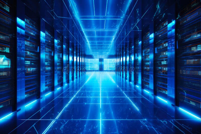 Cybernetic Wonderland: the Futuristic Supercomputer Array. Stock ...