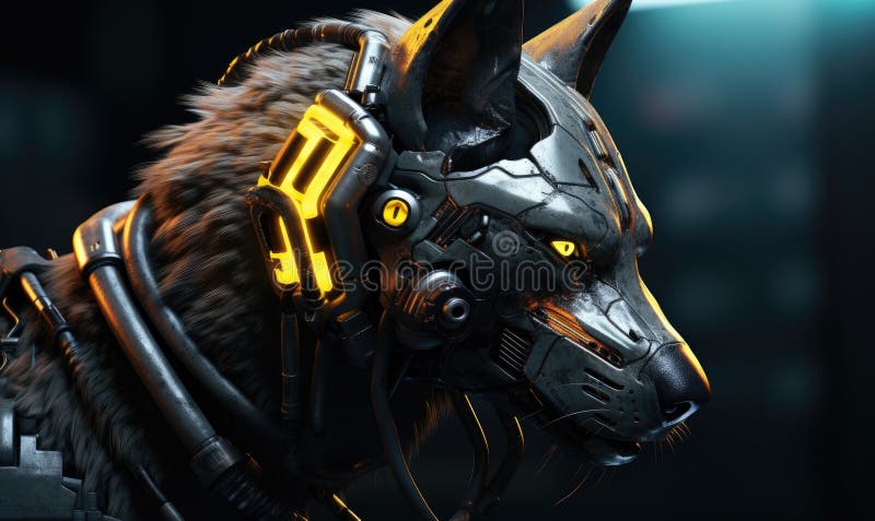 The Cybernetically Enhanced Cyborg Hyena Prowls with Power Stock ...