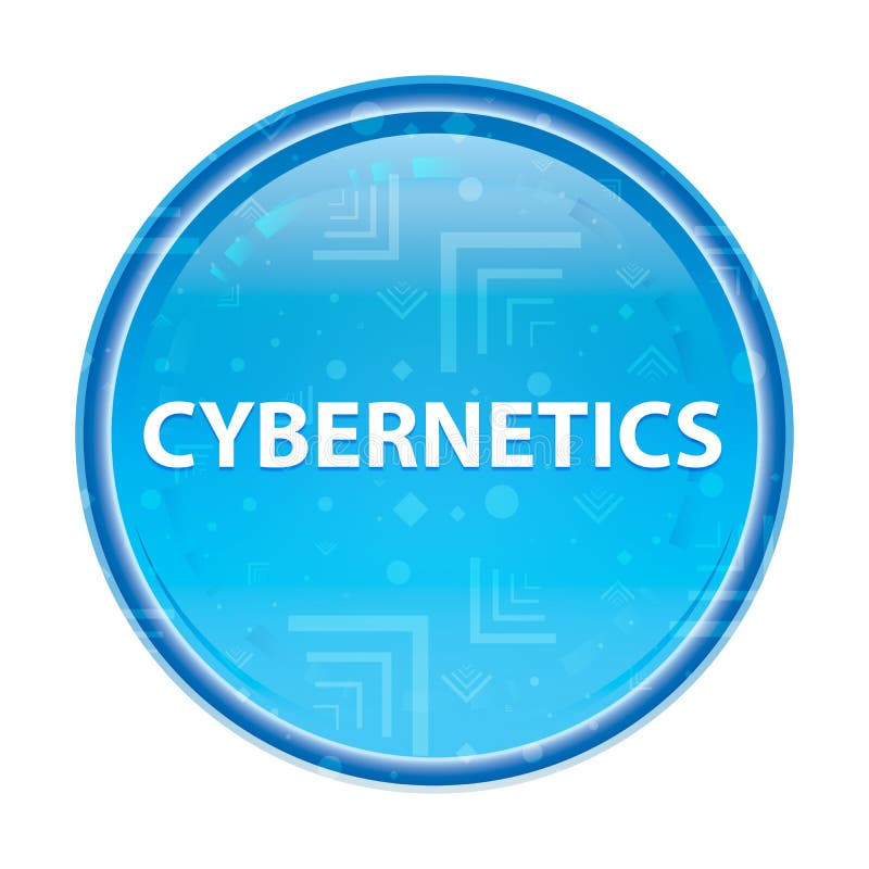 Cybernetics Floral Blue Round Button Stock Illustration - Illustration ...