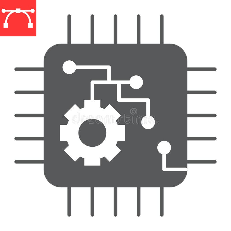 Cybernetics glyph icon stock vector. Illustration of cloud - 282282628