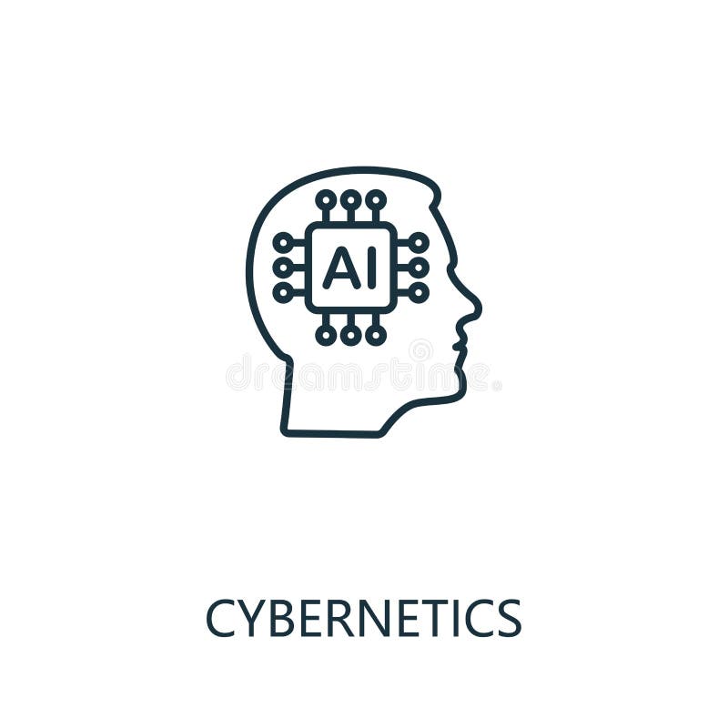 Cybernetics Icon in Two Colors Design. Premium Style from Artificial ...