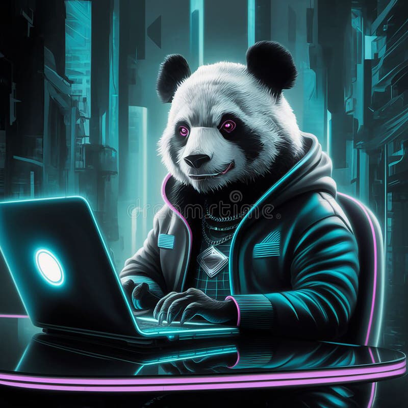 The Cyberpanda (AI Generated) Stock Illustration - Illustration of ...