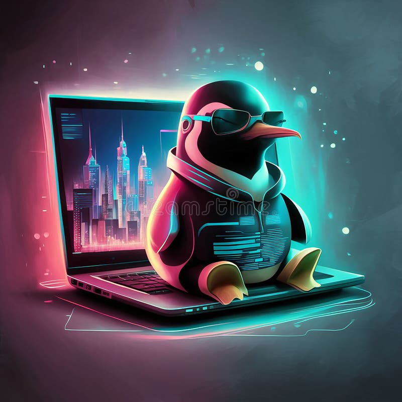 The Cyberpenguin (AI Generated) Stock Illustration - Illustration of ...