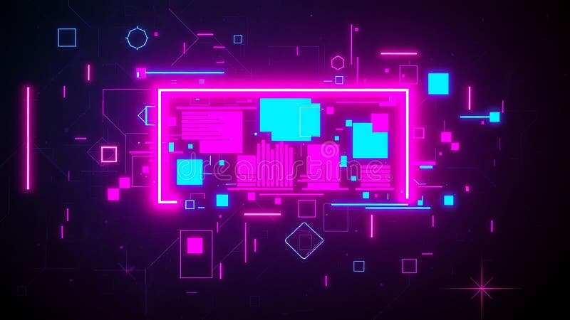 Cyberpunk Pixel Grid stock illustration. Illustration of dark - 366278486