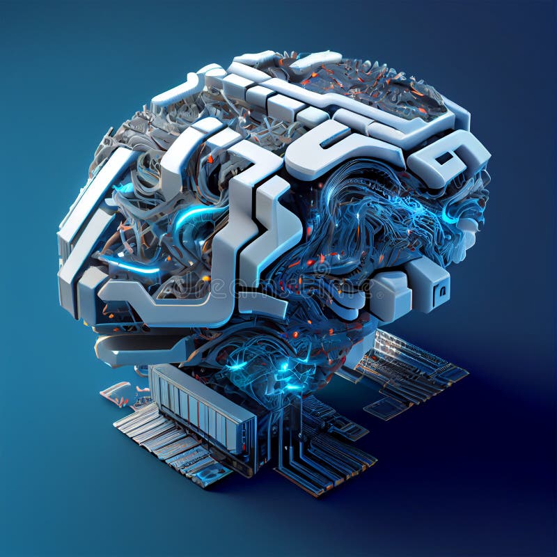 Cyberpunk Artificial Intelligence Brain - AI Generated Image Stock ...