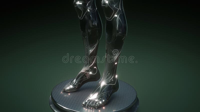 Cyberpunk Bionic Legs with Sleek Glowing Design Stock Illustration ...
