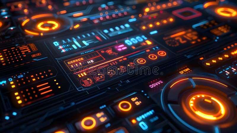 Cyberpunk 3D Interface Illustration Stock Illustration - Illustration ...