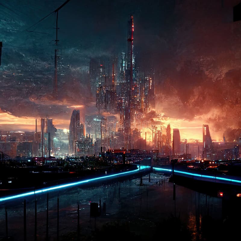 Cyberpunk Dark Street Video Game Stock Photo - Image of screen, light ...