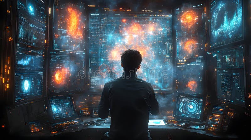 Cyberpunk Digital Interface Illustration Stock Illustration ...