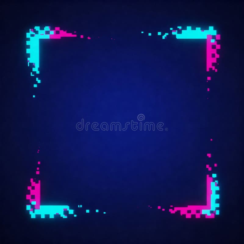 Cyberpunk Distorted Border stock illustration. Illustration of ...