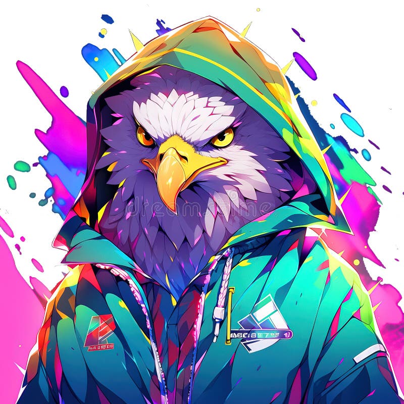 Cyberpunk Eagle - Fantasy Eagle Sticker Stock Illustration ...