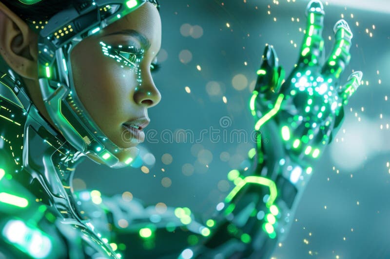 A cyberpunk elf hacker stock image. Image of neon, innovation - 346088733