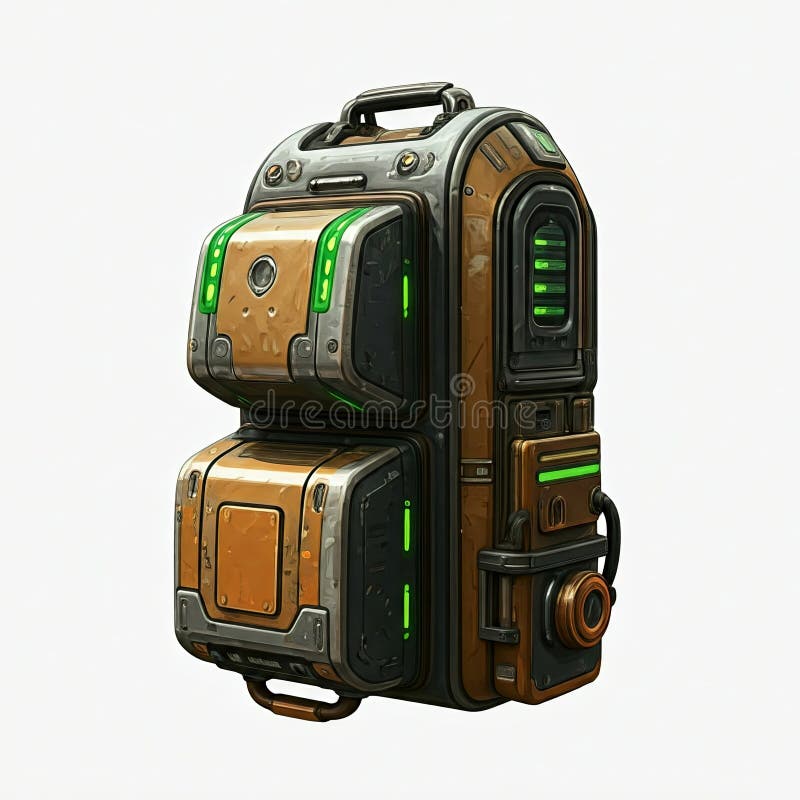 Cyberpunk Energy Backpack stock illustration. Illustration of game ...