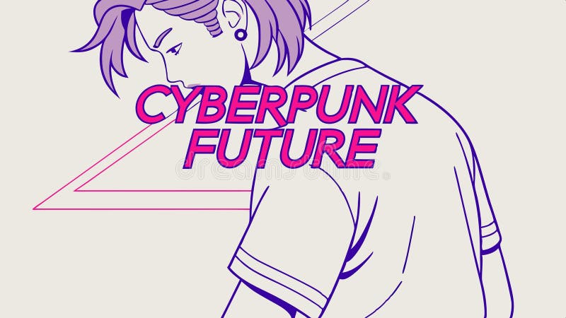CYBERPUNK FUTURE Text Design, Futuristic and Tech Theme Graphic Vector ...