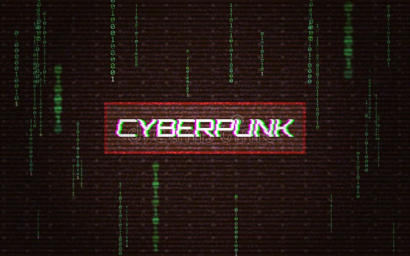 Cyberpunk Matrix with Geometric Shapes and Six-pointed Star Stock ...