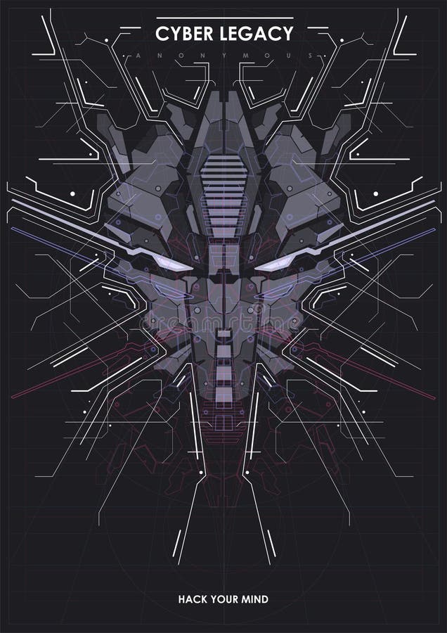 Cyberpunk Futuristic Poster. Tech Abstract Poster Template with HUD ...