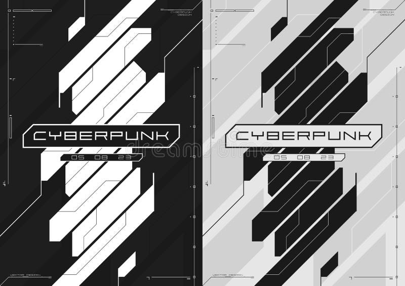 Cyberpunk Futuristic Poster Set. Modern Cyberpunk Design for Web and ...