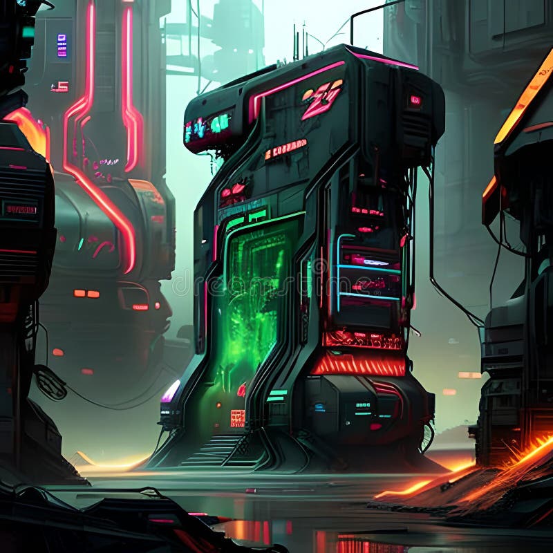 Cyberpunk Futuristic Power Plant Futuristic Power Station Next ...