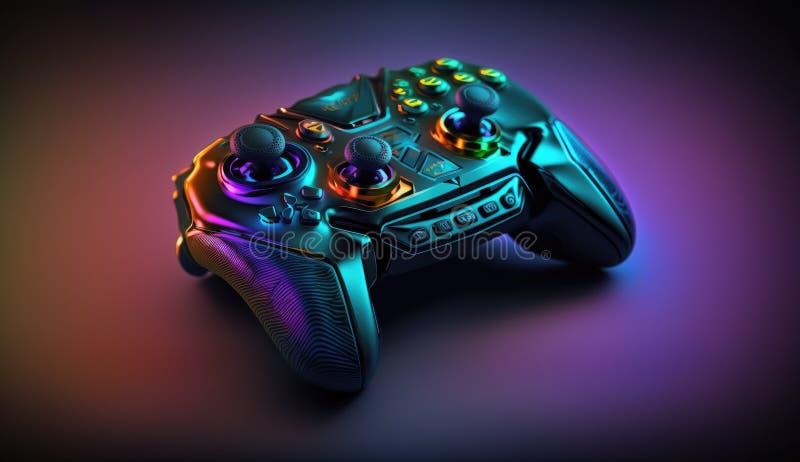 Cyberpunk Gaming Controller Joystick, Gamepad Illustration Stock ...