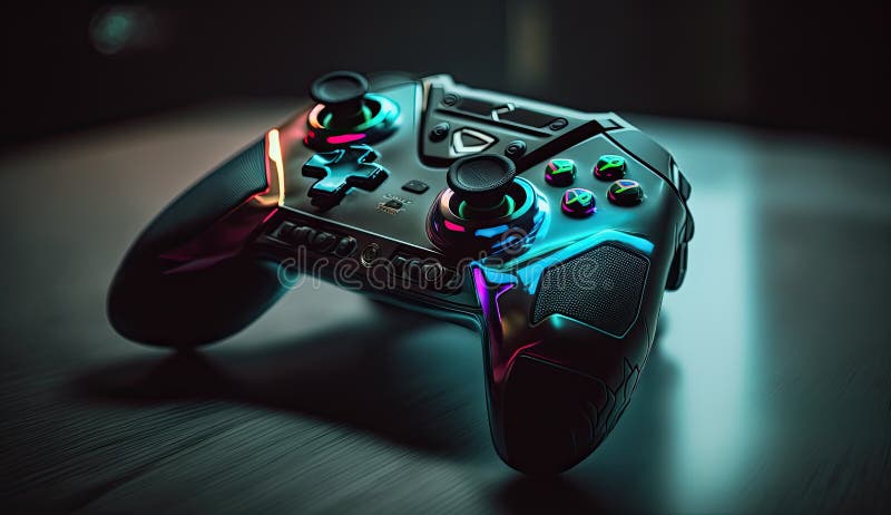 Cyberpunk Gaming Controller Joystick, Gamepad Illustration Stock ...