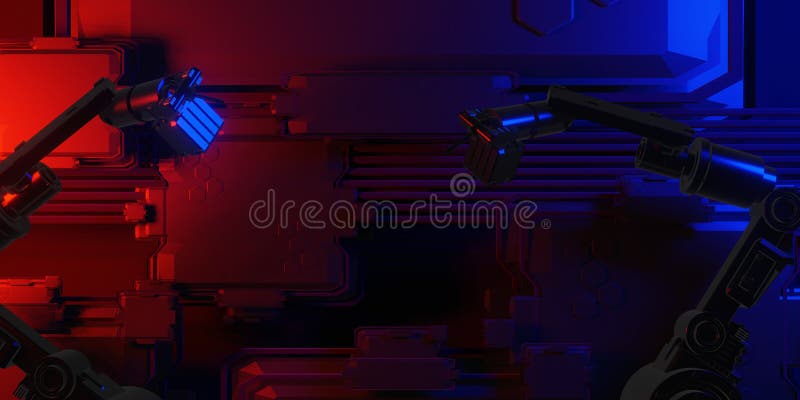 Cyberpunk Gaming Wallpaper Background, 3d Illustration Rendering ...