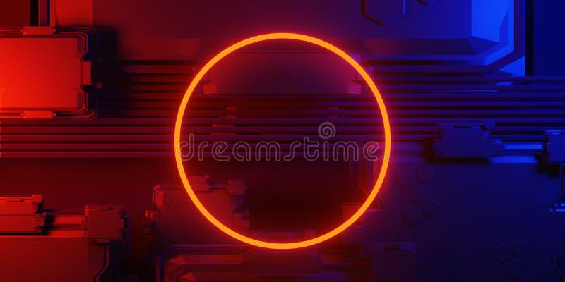 Cyberpunk Gaming Wallpaper Background, 3d Illustration Rendering ...