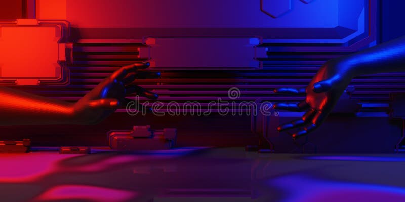 Cyberpunk Gaming Wallpaper Background, 3d Illustration Rendering ...
