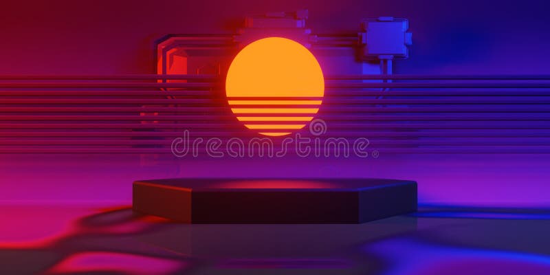 Cyberpunk Gaming Wallpaper Background, 3d Illustration Rendering ...